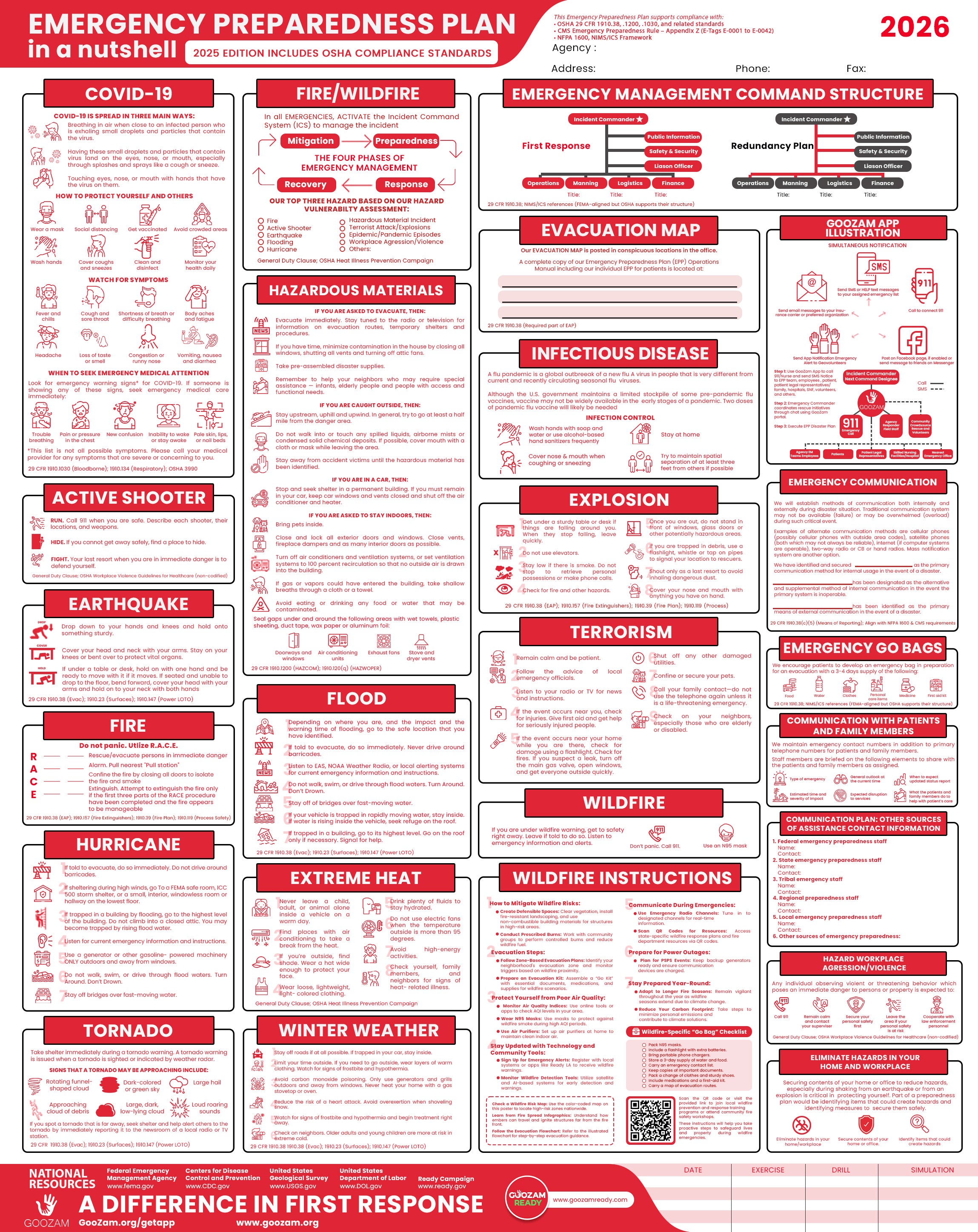 Emergency Preparedness Plan (EPP) Poster 2026 | GooZam USA Store